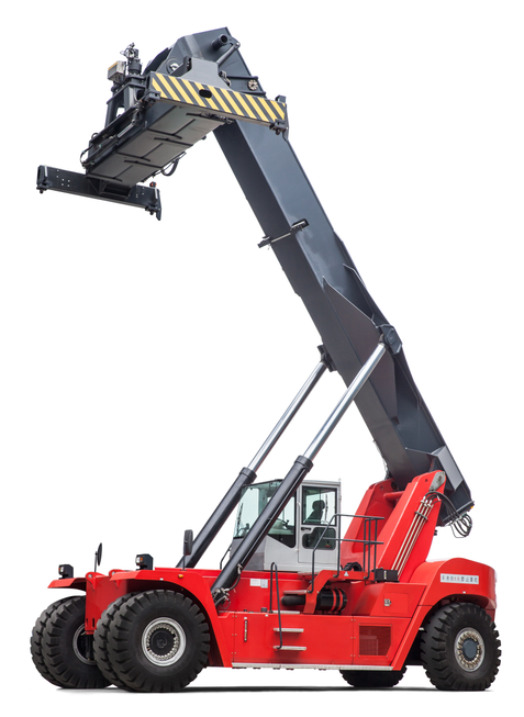 Heavy Duty Reach Stacker Forklift 45 Ton 15100mm Lift Height Red Color